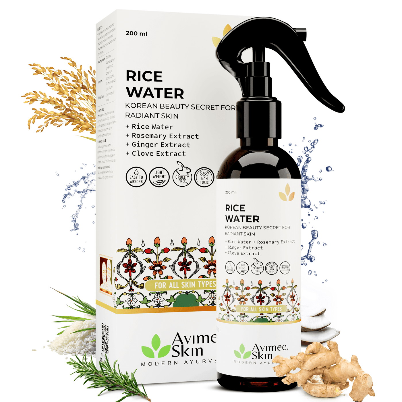 Buy Rice Water Spray for Hair & Skin | Avimee Herbal