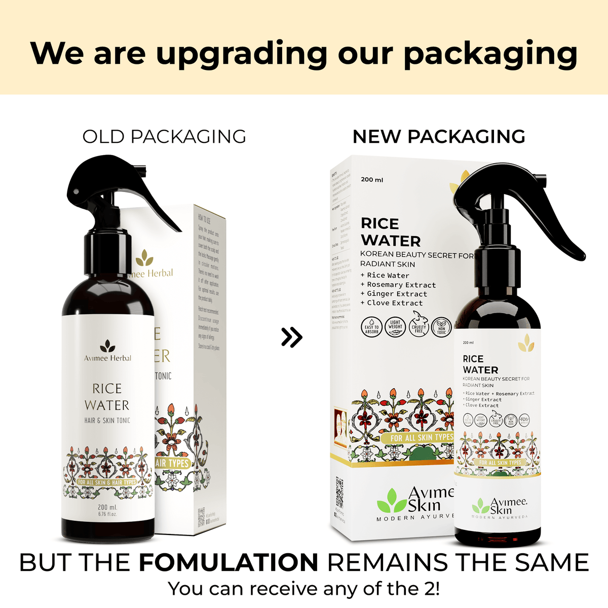 Buy Rice Water Spray for Hair & Skin | Avimee Herbal